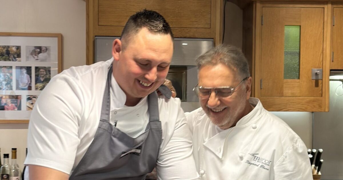 Michael teaching the stars to cook… Raymond… | Grŵp Llandrillo Menai