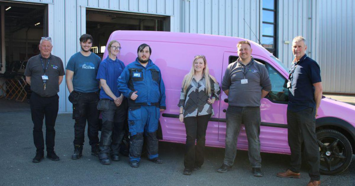 Students help Prom Ally by giving van a… | Grŵp Llandrillo Menai